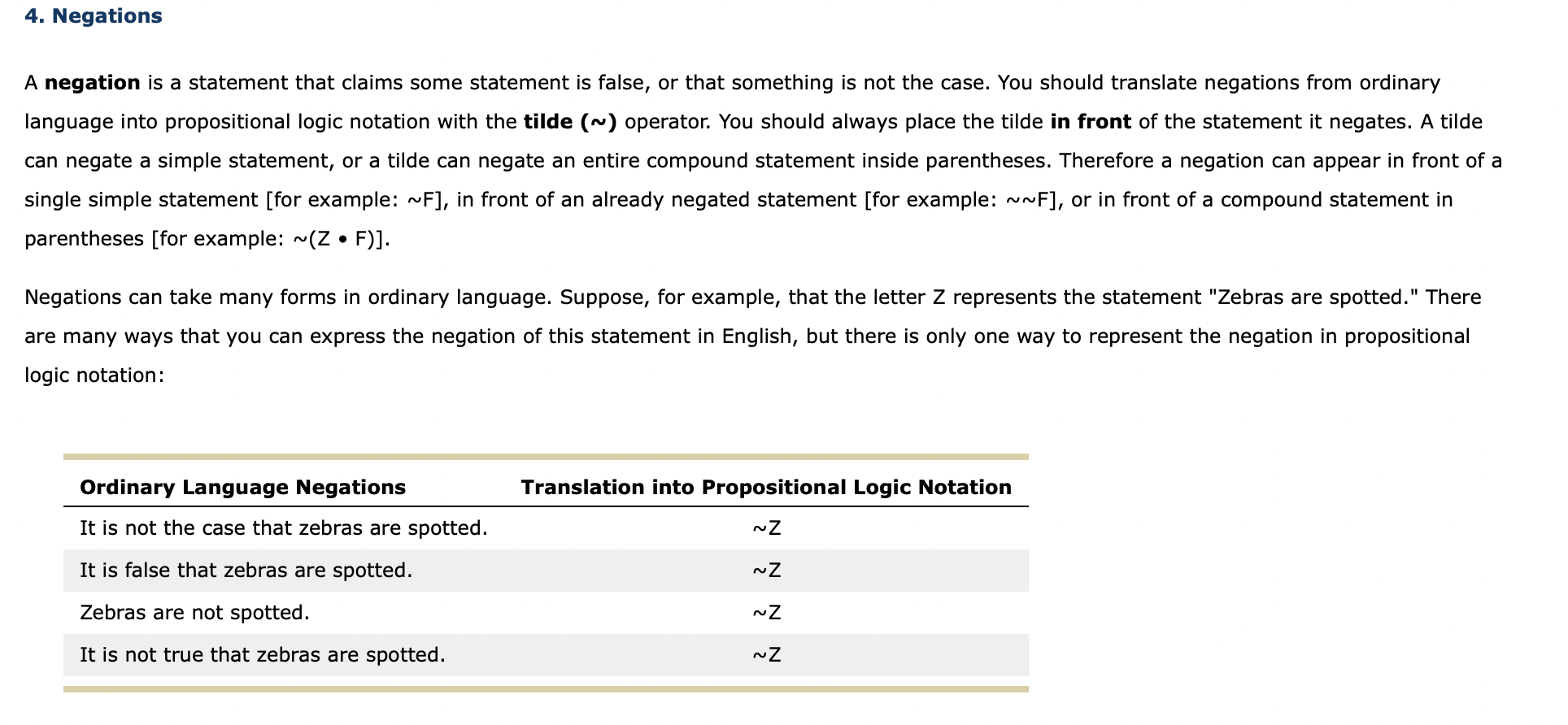 Solved A negation is a statement that claims some statement | Chegg.com
