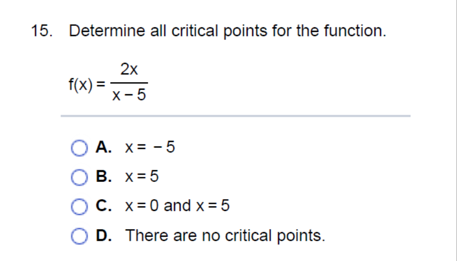 Solved Determine all critical points for the function. | Chegg.com