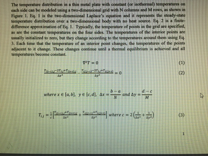Solved The temperature distribution in a thin metal plate | Chegg.com