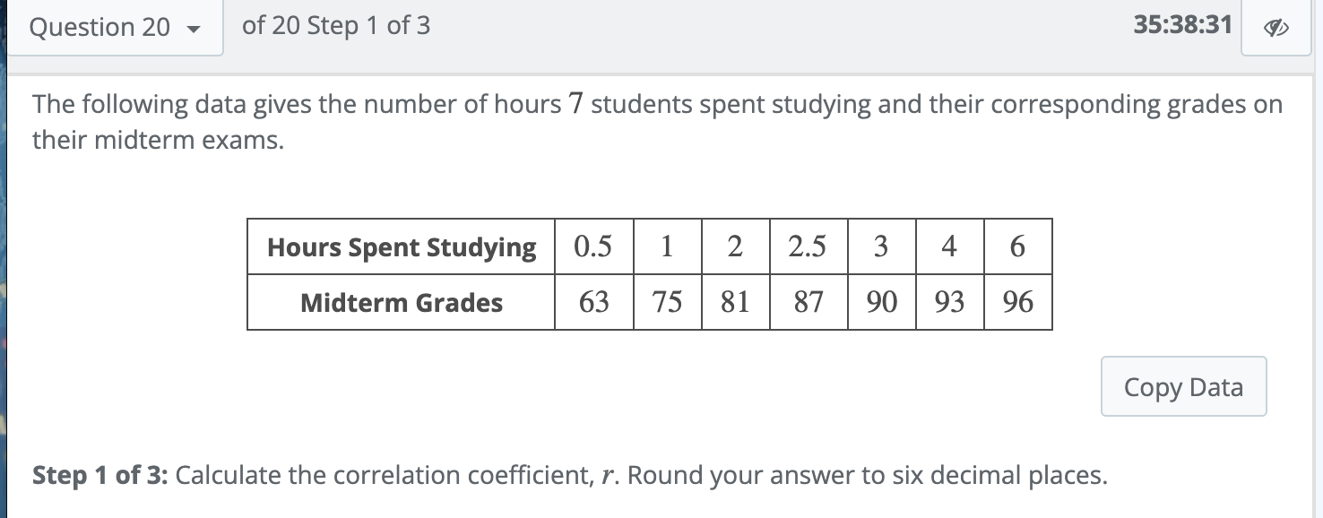 Solved The following data gives the number of hours 7 | Chegg.com