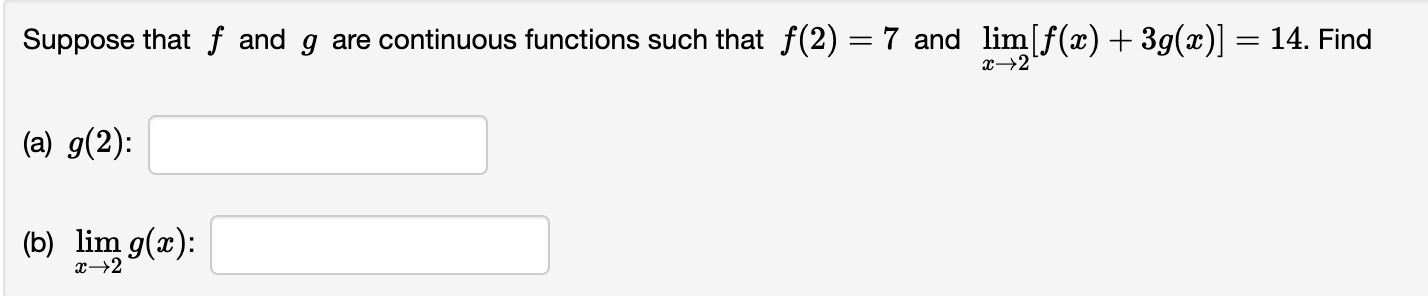 Solved Suppose that f and g are continuous functions such | Chegg.com