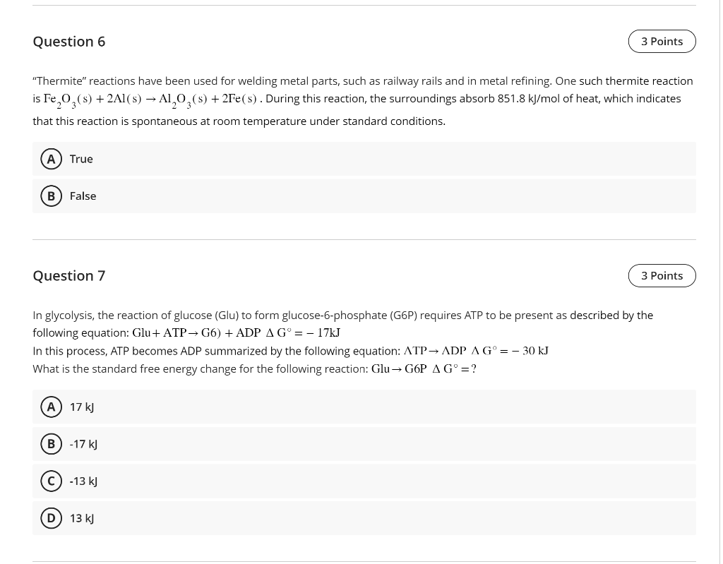 Solved Question 6 "Thermite" reactions have been used for | Chegg.com