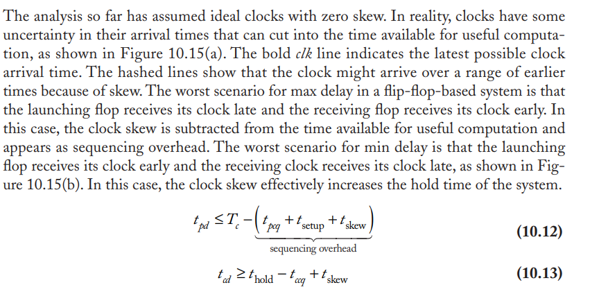 The analysis so far has assumed ideal clocks with | Chegg.com