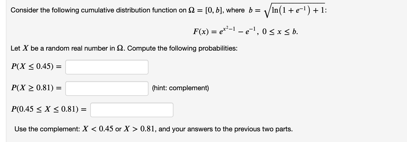 Solved Consider the following cumulative distribution | Chegg.com