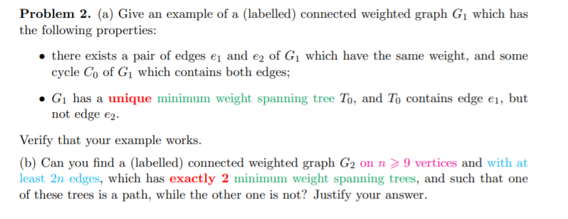 Solved Problem 2. (a) Give an example of a (labelled) | Chegg.com