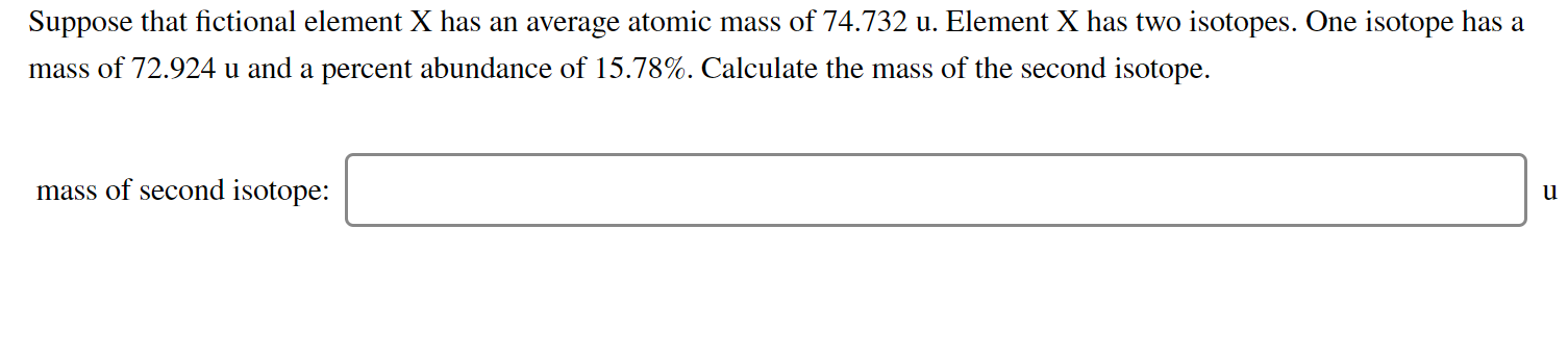 Solved Suppose that fictional element X has an average | Chegg.com