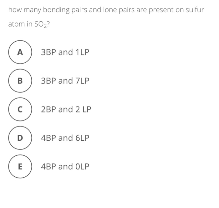 Solved how many bonding pairs and lone pairs are present on | Chegg.com