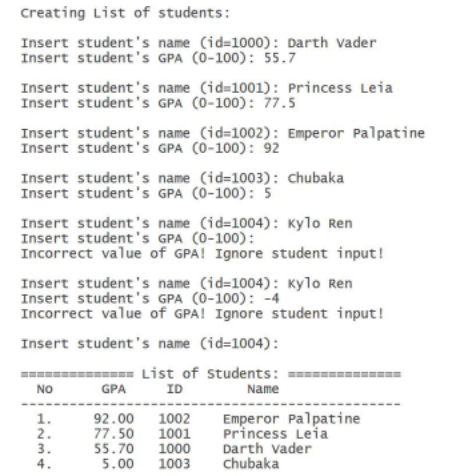 Create a linked list of structures in C to | Chegg.com