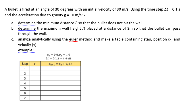 Solved A bullet is fired at an angle of 30 degrees with an | Chegg.com