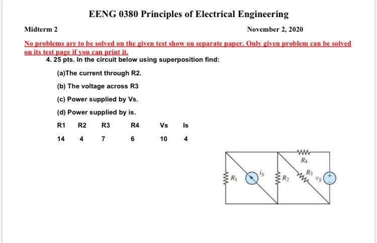 Solved EENG 0380 Principles of Electrical Engineering | Chegg.com