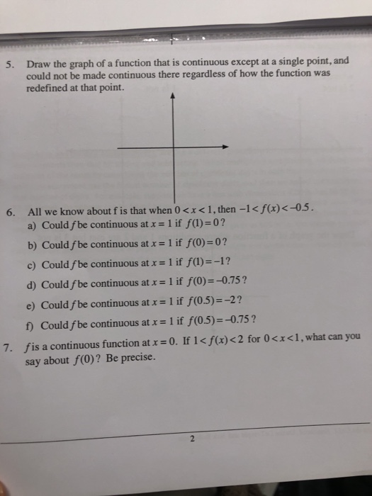 Solved Draw the graph of a function that is continuous | Chegg.com