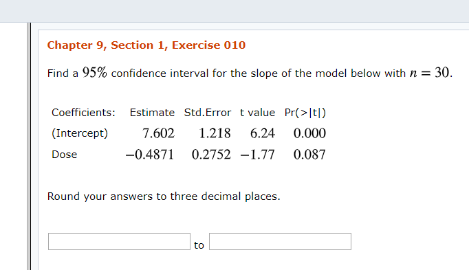 Solved Chapter 9, Section 1, Exercise 010 Find a 95% | Chegg.com