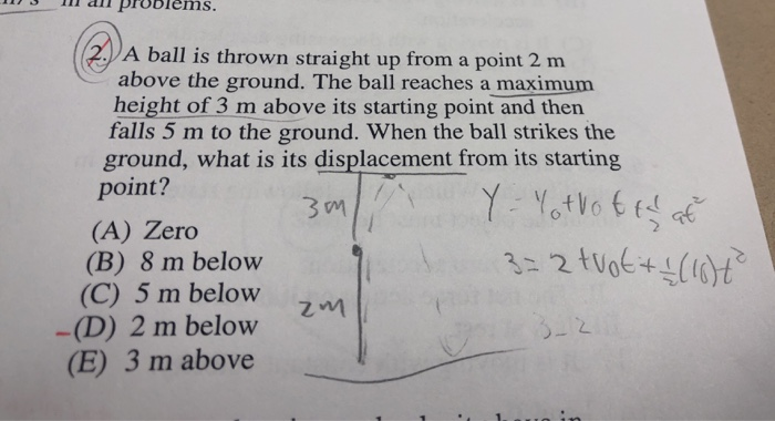 Solved problems. A ball is thrown straight up from a point 2 | Chegg.com