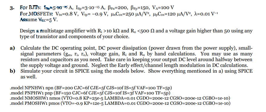 Solved 3. For BJTt: ISp±5⋅0−15 A,ISp=3⋅10−15 | Chegg.com