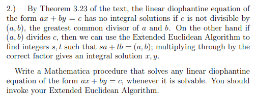 Solved 2.) By Theorem 3.23 of the text, the linear | Chegg.com