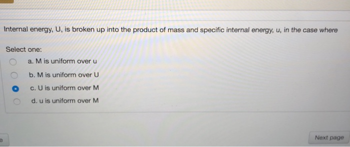 Solved Internal energy, U, is broken up into the product of | Chegg.com