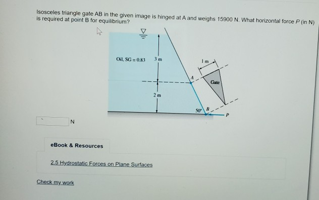 Solved Isosceles triangle gate AB in the given image is | Chegg.com