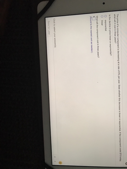 Solved The price of a computer component is at a rate of 9% | Chegg.com