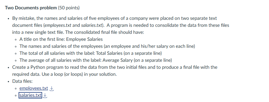 Solved Two Documents problem (50 points) - By mistake, the | Chegg.com