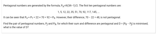 Solved Pentagonal numbers are generated by the formula, Pn | Chegg.com