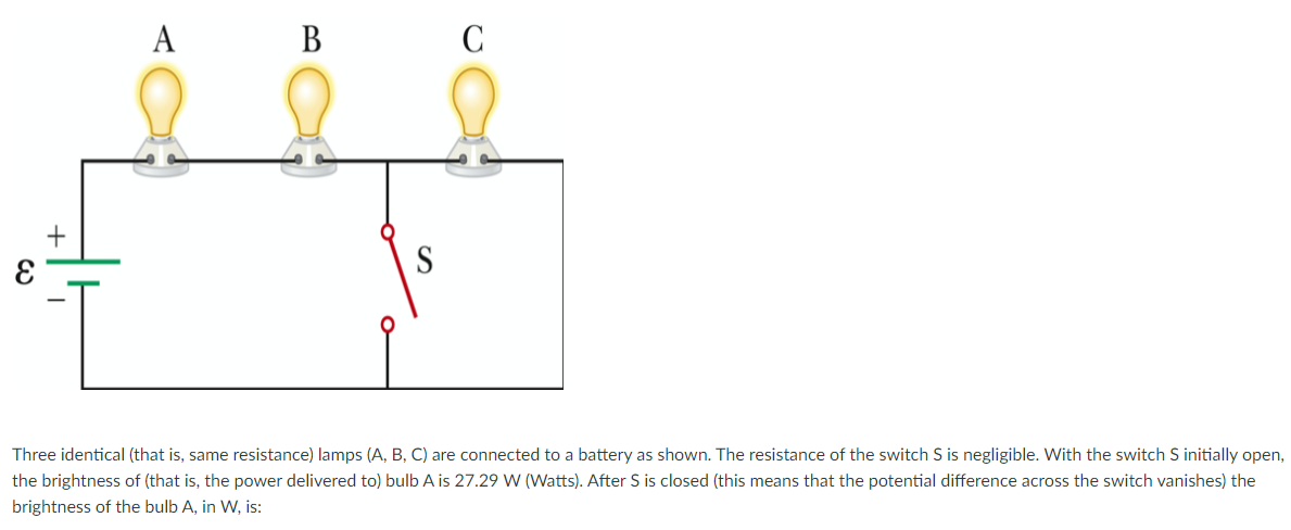 Solved A B С E S Three identical (that is, same resistance) | Chegg.com