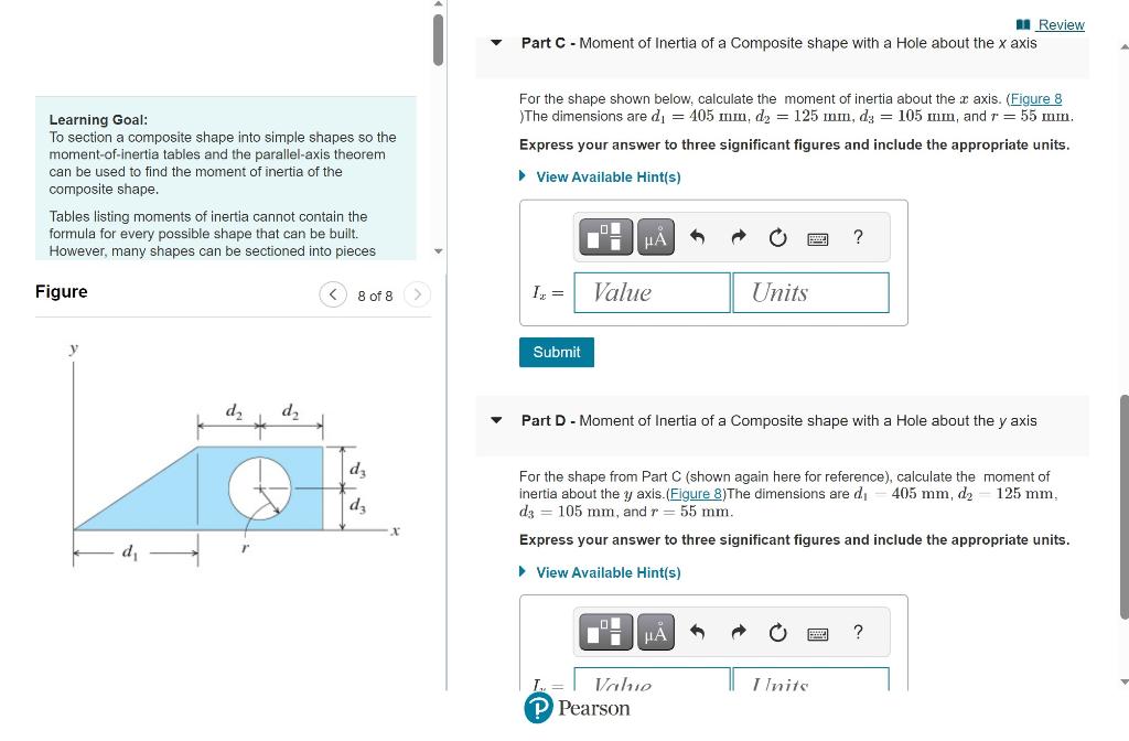 Solved Part C - Moment of Inertia of a Composite shape with | Chegg.com