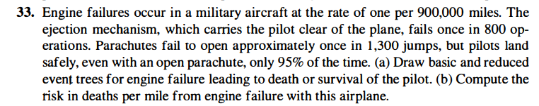 Solved 33. Engine failures occur in a military aircraft at | Chegg.com