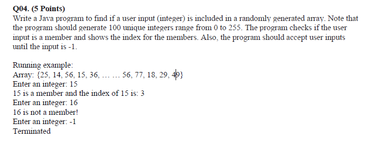 Solved Q04. (5 Points) Write a Java program to find if a | Chegg.com