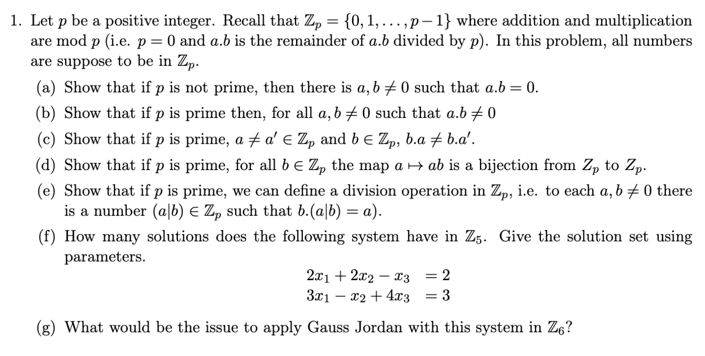 Solved 1. Let p be a positive integer. Recall that | Chegg.com