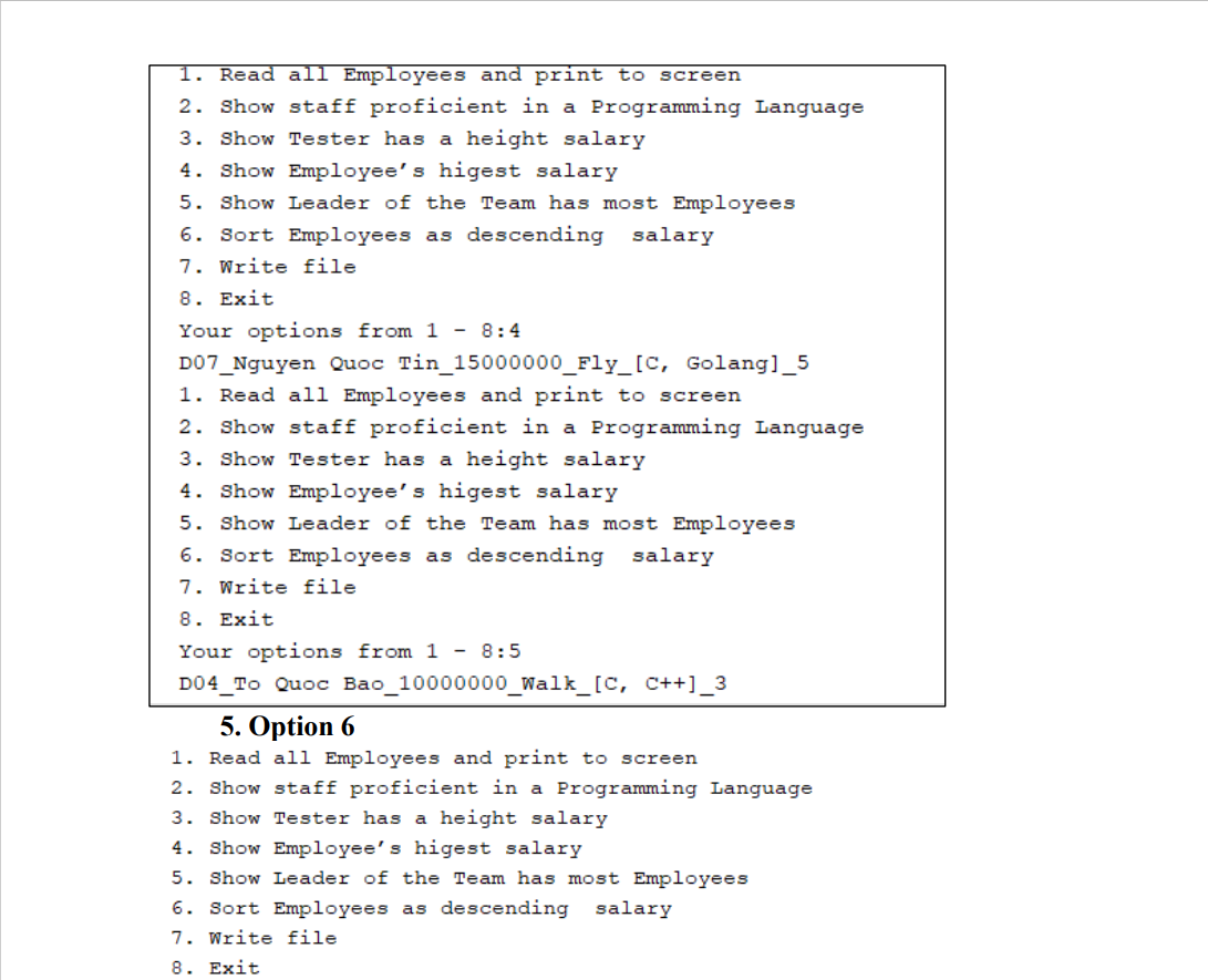 Solved Project Assignment Title Employee management in a | Chegg.com