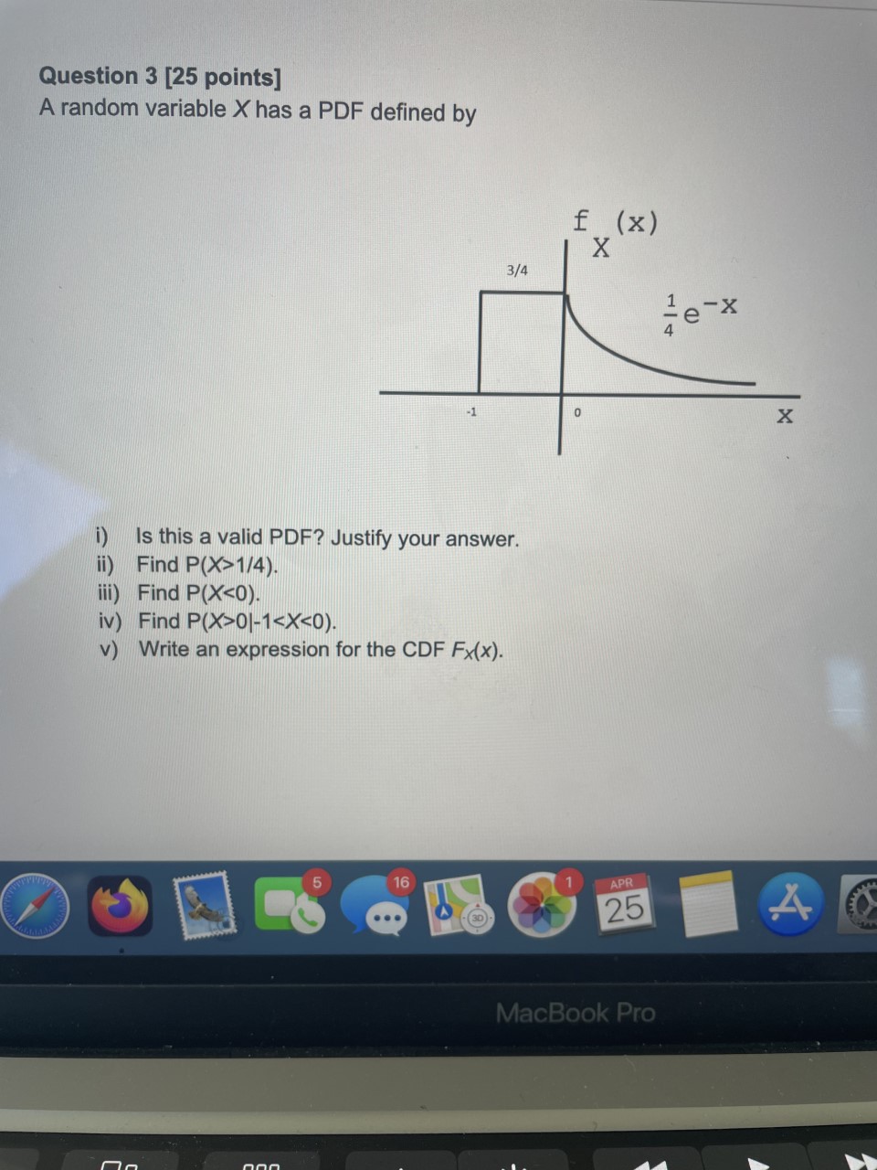 Question 3 [25 points] A random variable X has a PDF | Chegg.com