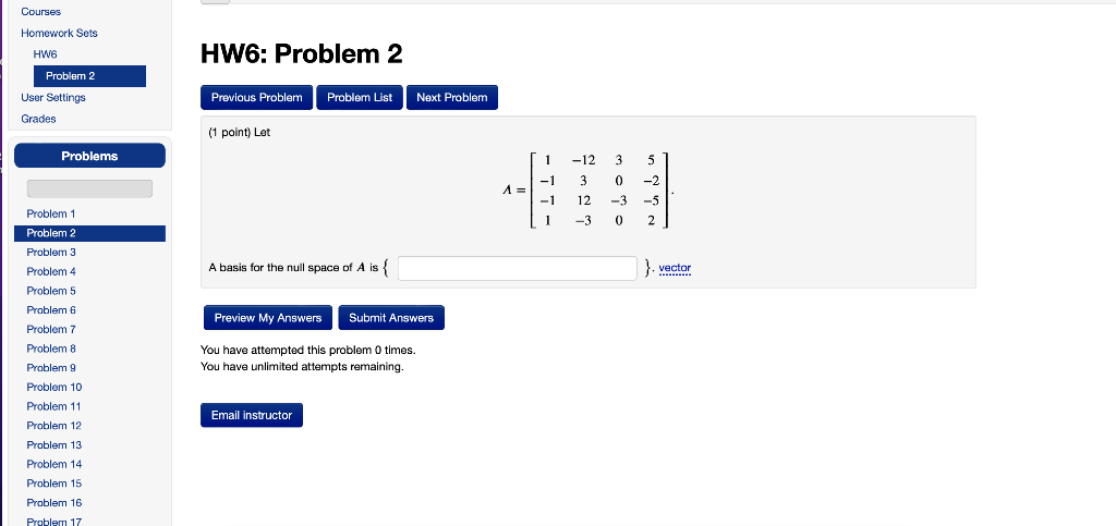 Solved Courses Homework Sets HW6 Problem 2 User Settings | Chegg.com