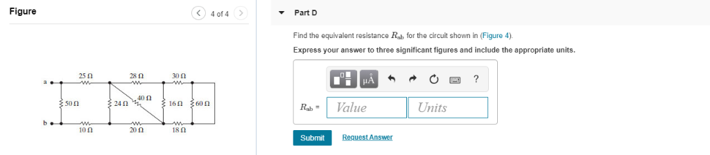 Solved Part B Figure 2of4Find the equlvalent resistance Ra | Chegg.com Solved Part B Figure 2of4Find the equlvalent resistance Ra | Chegg.com