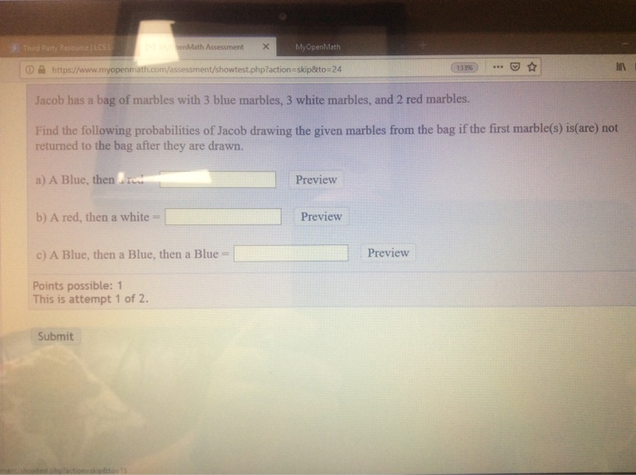 Solved enMath Assessment MyOpenMath $Third Party Resource | Chegg.com
