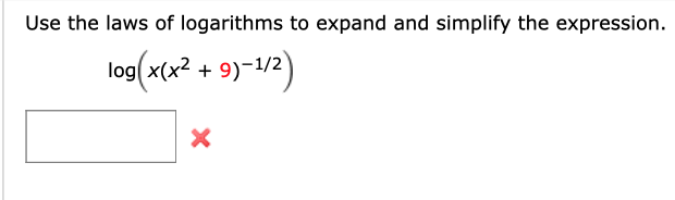 Solved Use the laws of logarithms to expand and simplify the | Chegg.com