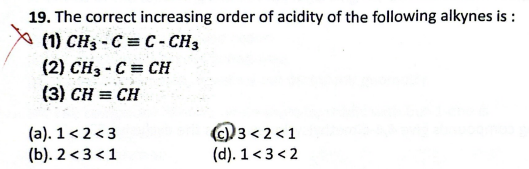 Solved The correct increasing order of ﻿acidity of ﻿the | Chegg.com