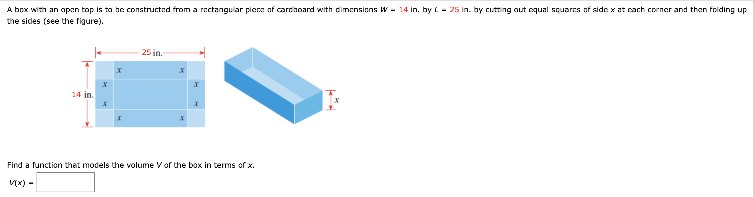Solved A box with an open top is to be constructed from a | Chegg.com