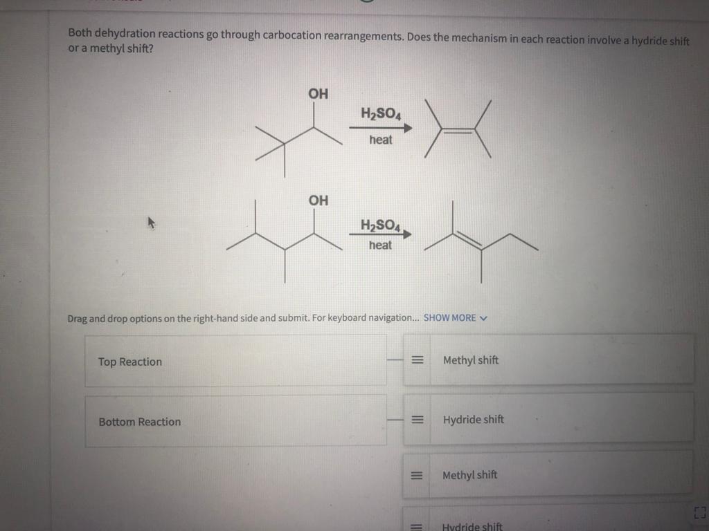 Solved Both dehydration reactions go through carbocation | Chegg.com
