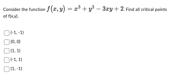 Solved Consider The Function F X Y X3 Y3−3xy 2 Find All