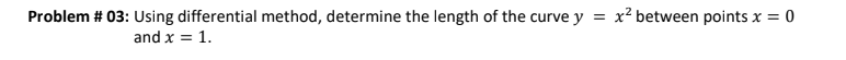 Solved Problem # 03: Using differential method, determine | Chegg.com