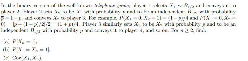 Solved In the binary version of the well-known telephone | Chegg.com