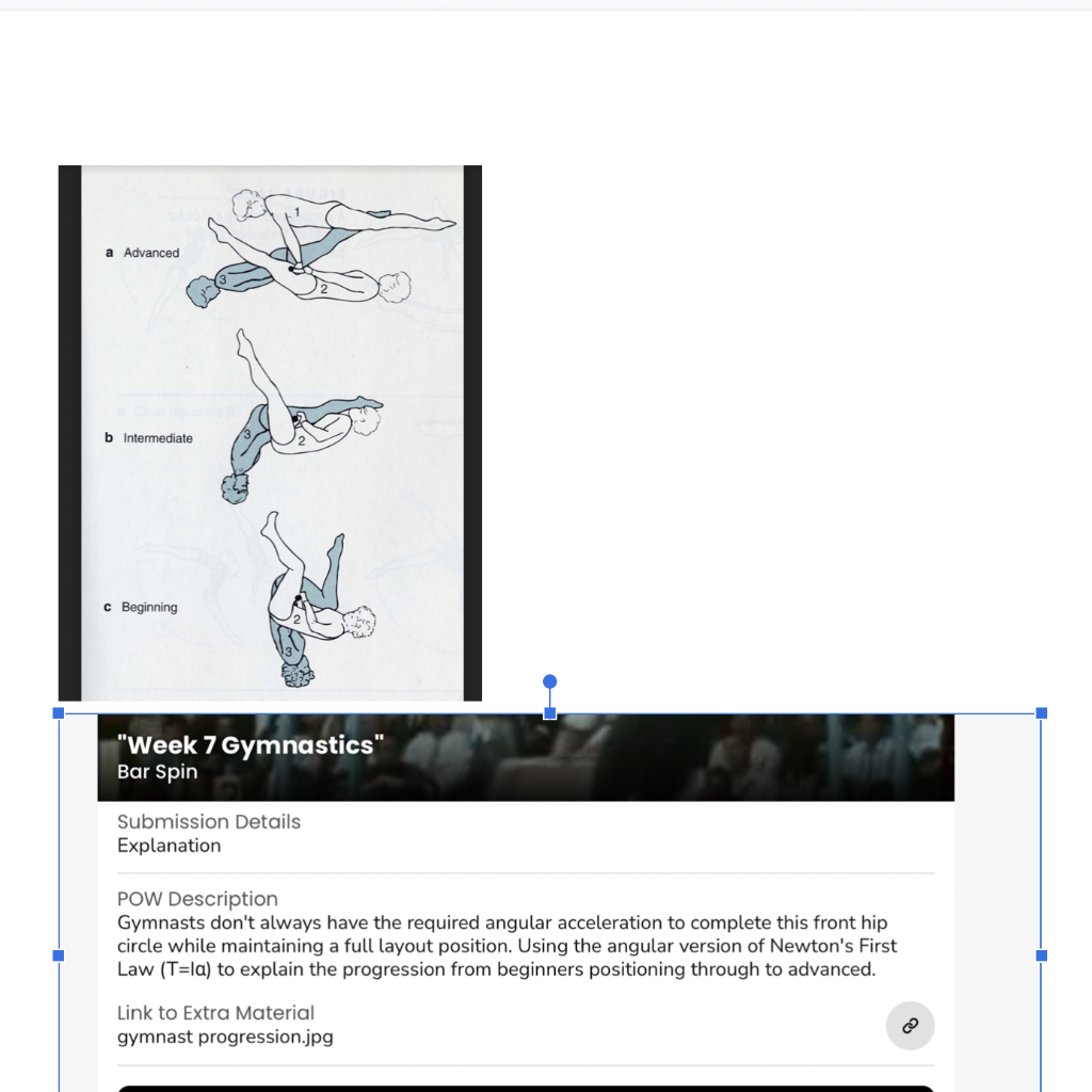 Solved "Week 7 Gymnastics" Bar Spin Submission Details | Chegg.com