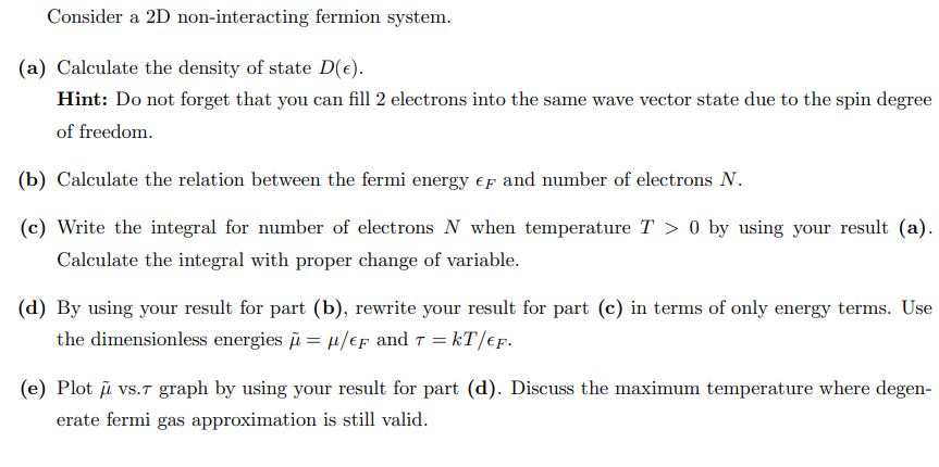 Solved Consider a 2D non-interacting fermion system.(a) | Chegg.com