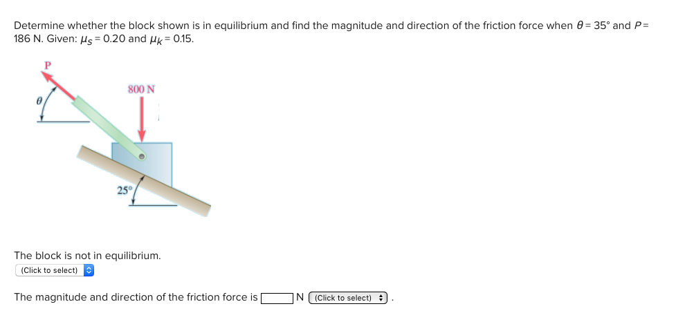 Solved Determine whether the block shown is in equilibrium | Chegg.com