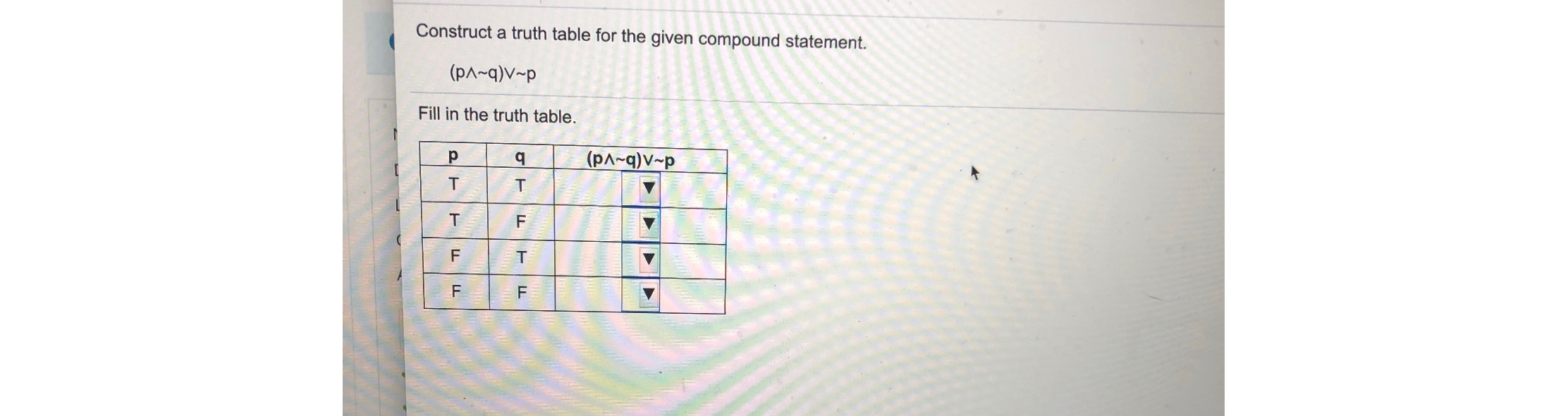 Solved Construct a truth table for the given compound | Chegg.com