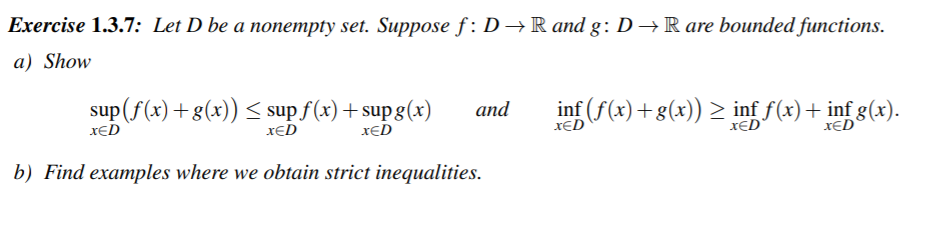 Solved Exercise 1.3.7: Let D be a nonempty set. Suppose f:D | Chegg.com