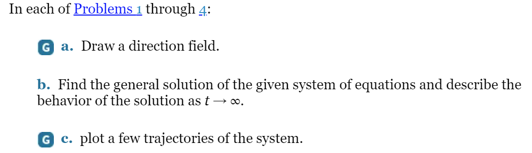 In each of Problems 1 through 4 : a. Draw a direction | Chegg.com