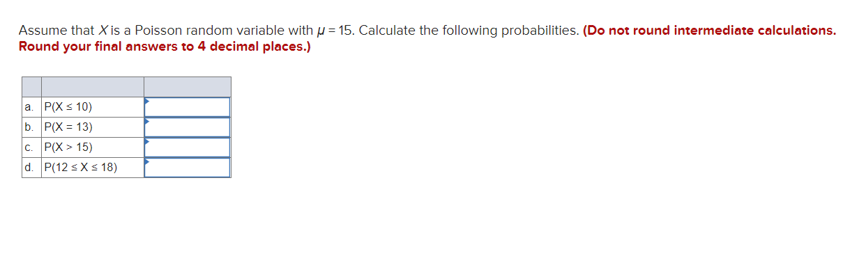 Solved Assume that X is a Poisson random variable with u = | Chegg.com