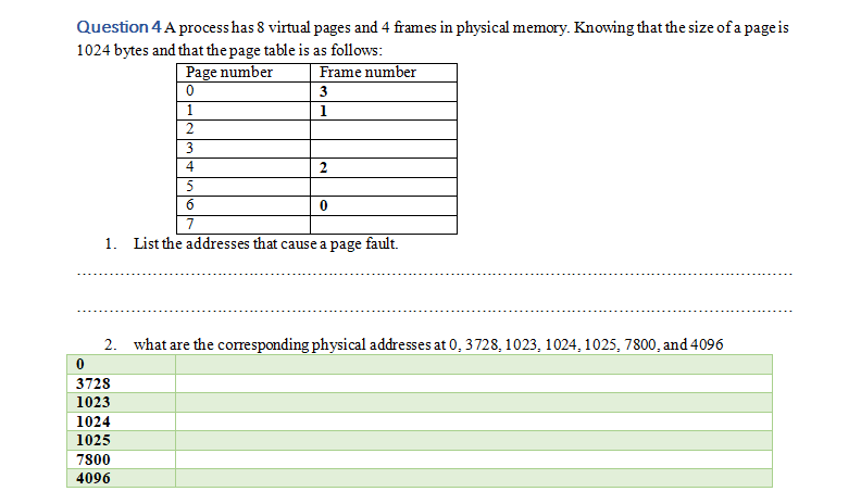 Solved Question 4 A process has 8 virtual pages and 4 frames | Chegg.com