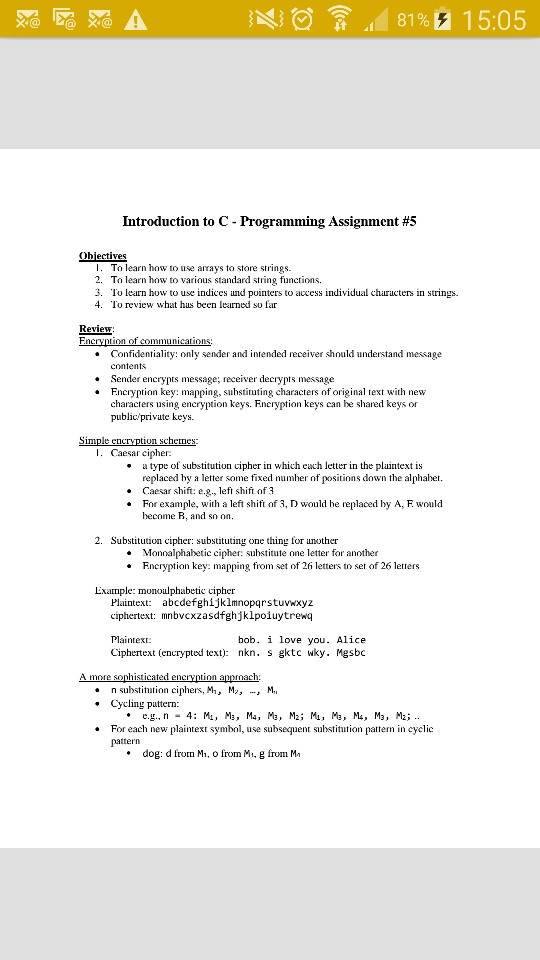 a E A NO 81% 15:05 Introduction to C - Programming | Chegg.com